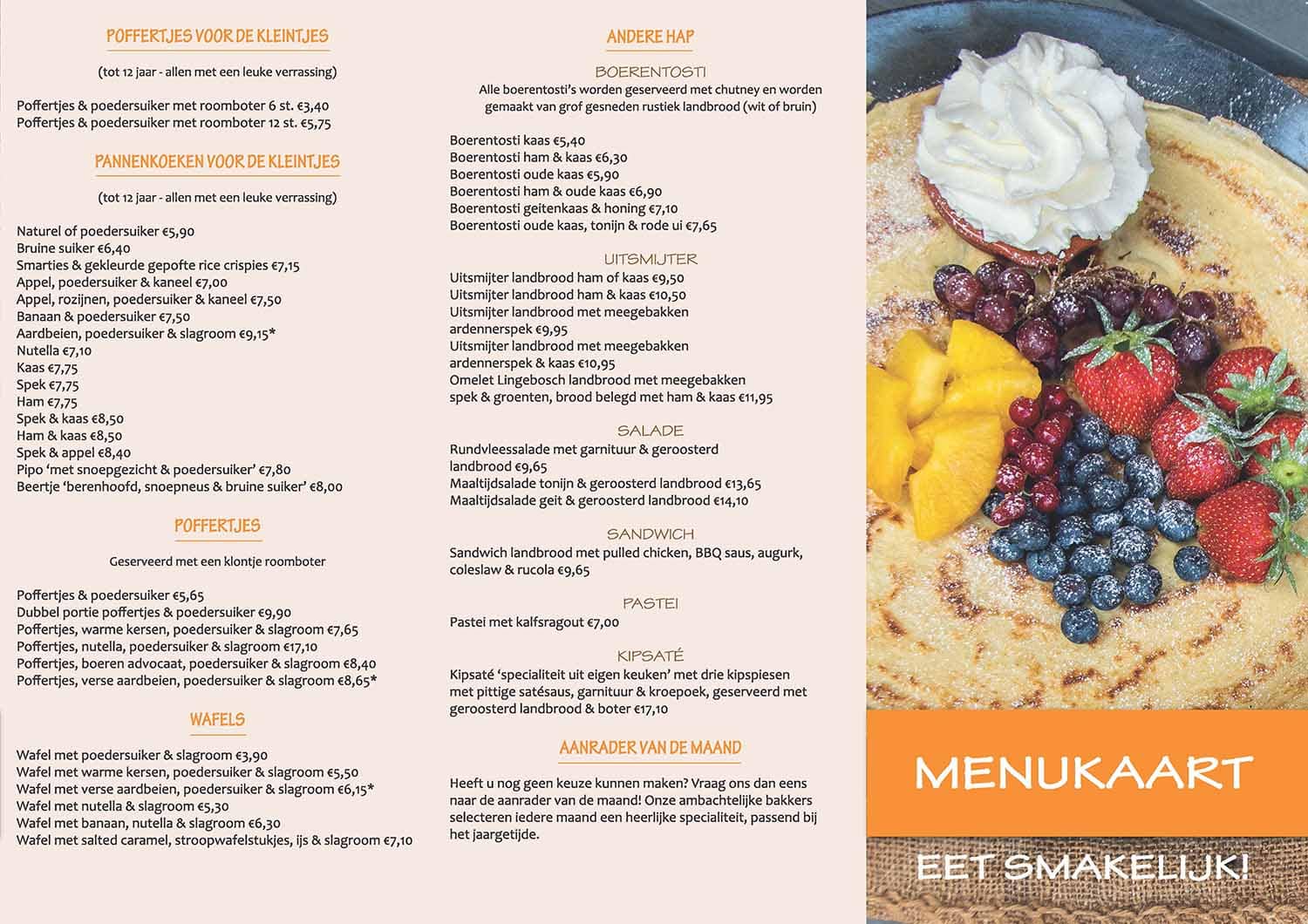 Menu - Pannenkoekenhuis Het Lingebosch